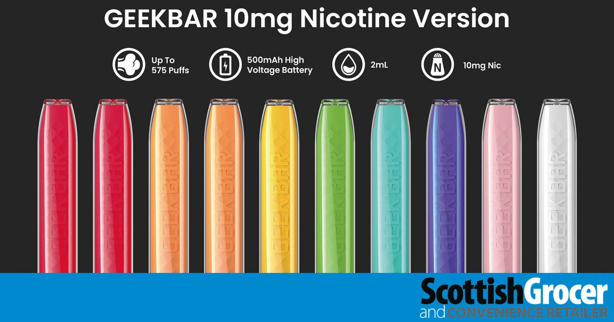 Geek bar adds new 10mg range | Scottish Grocer & Convenience Retailer